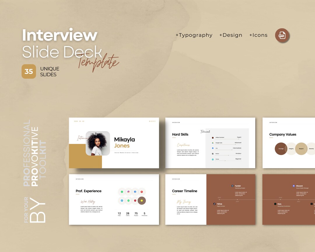 Job Interview Deck Powerpoint Template PPT Template Job Search Resource ...