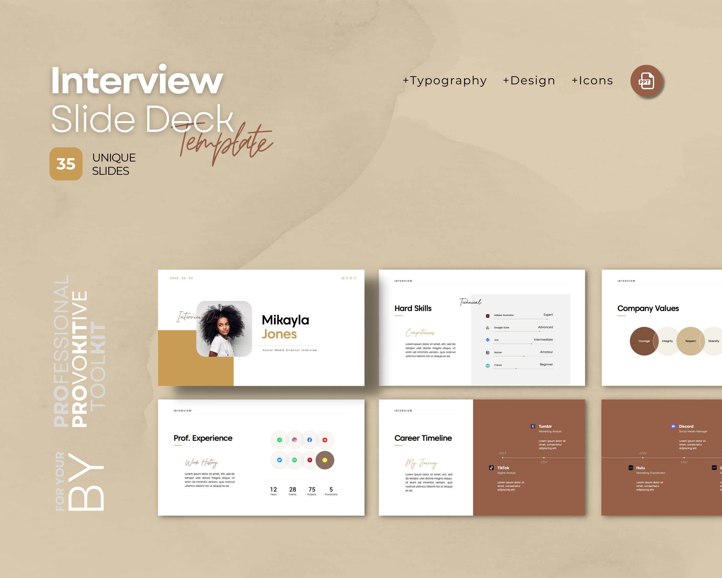Job Interview Deck Powerpoint Template PPT Template Job Search Resource ...