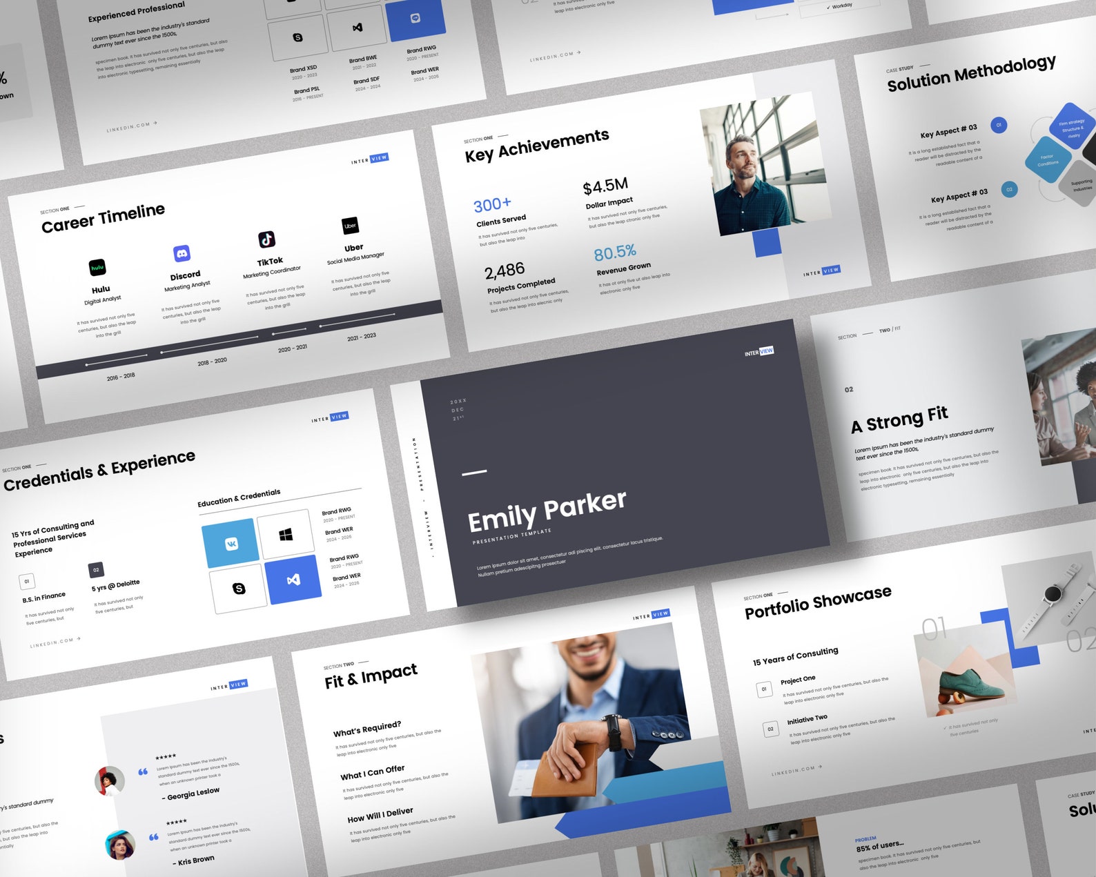Job Interview Deck Powerpoint Template Ppt Template Job Search