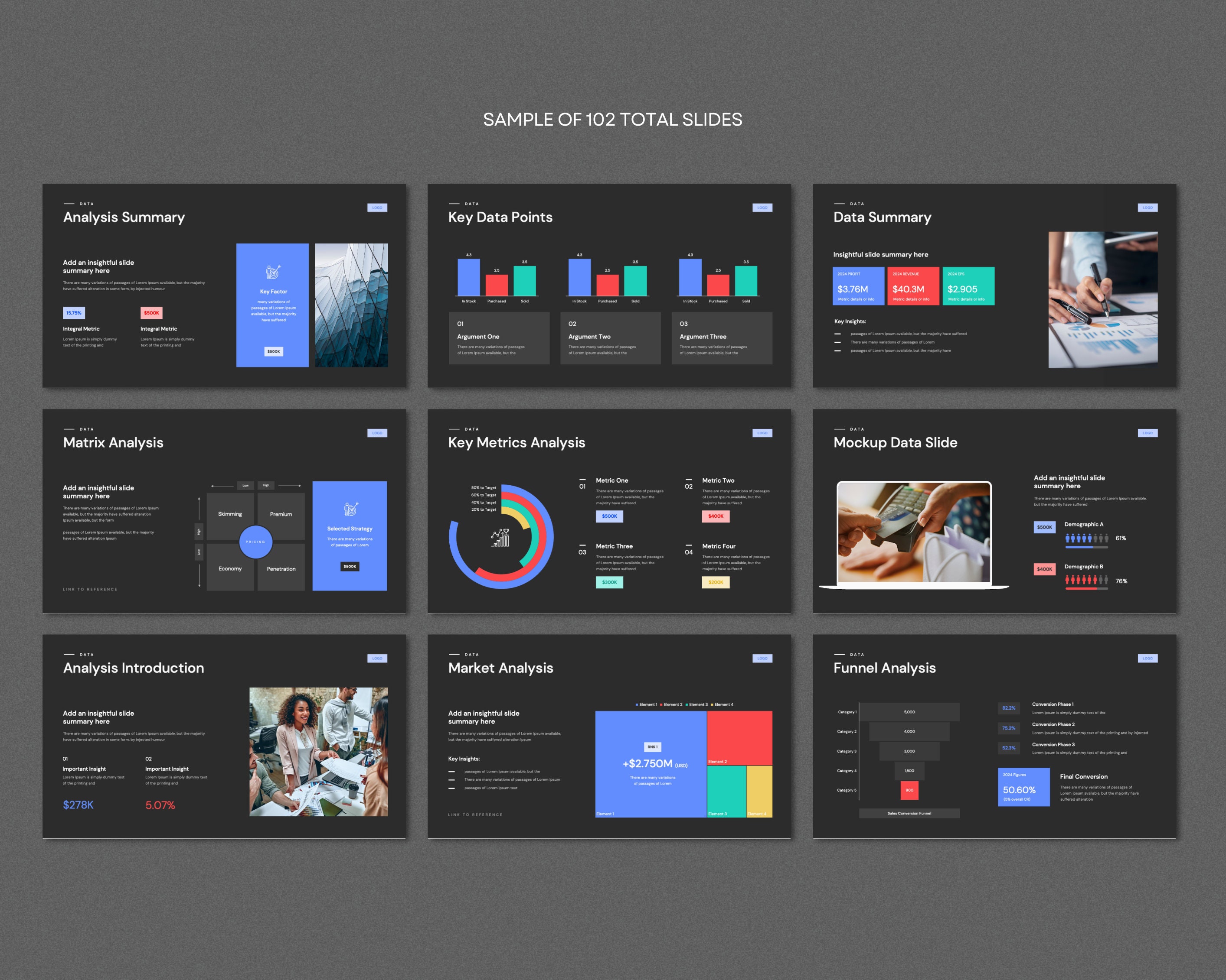 Data Analytics Powerpoint Template dark Mode Business Analysis Slide ...