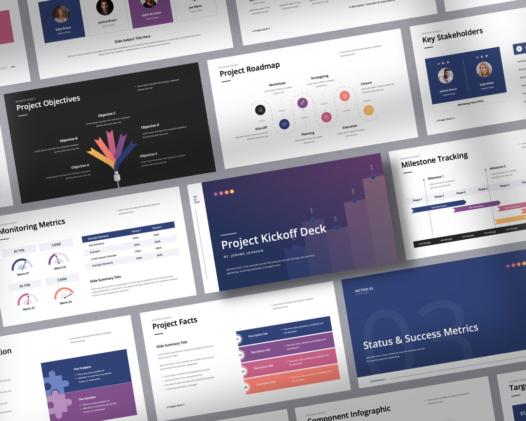 Project Kick-off & Status Report Deck | Project Management | Corporate ...