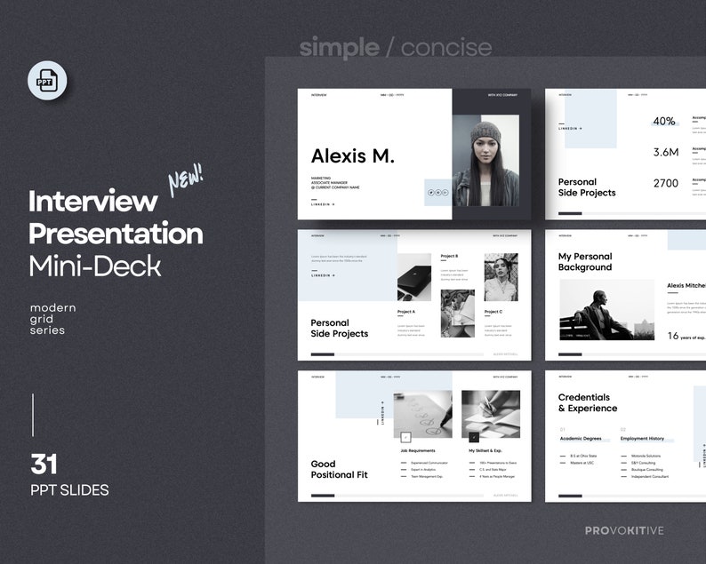 Minimalist Job Interview Powerpoint Template (light Blue Tint) | Job ...