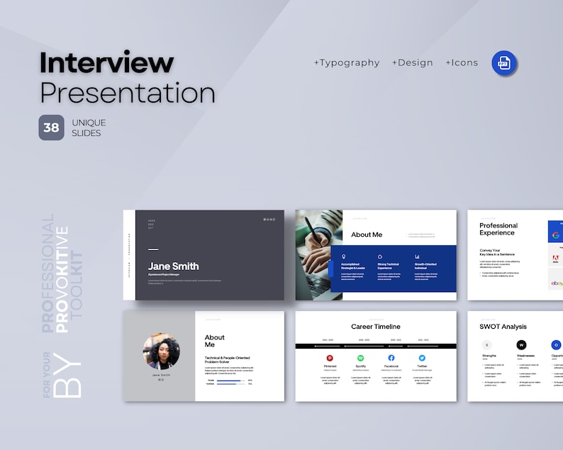 Job Interview Deck Powerpoint Template PPT Template Job Search Resource ...