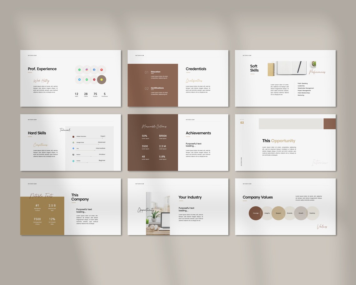 Job Interview Deck Powerpoint Template PPT Template Job Search Resource ...