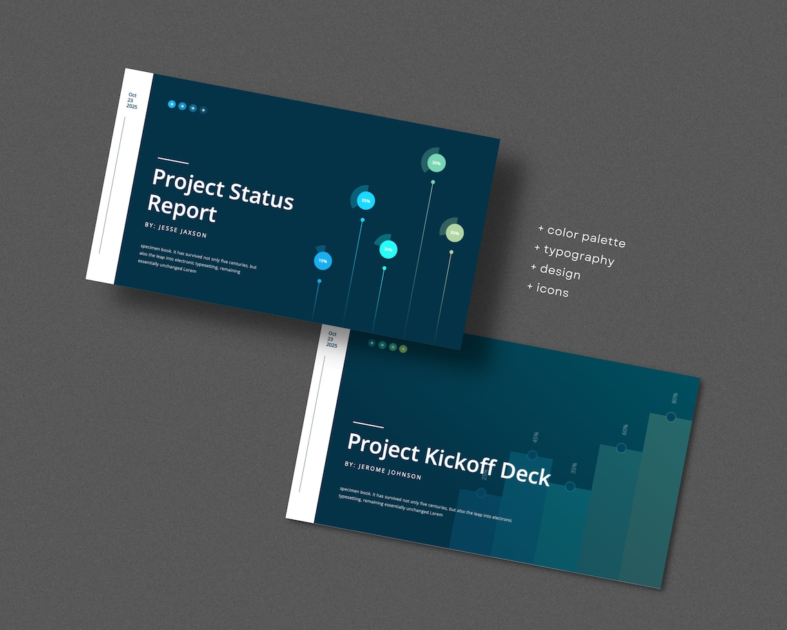 Project Kick-off & Status Report Deck | Project Management | Corporate ...