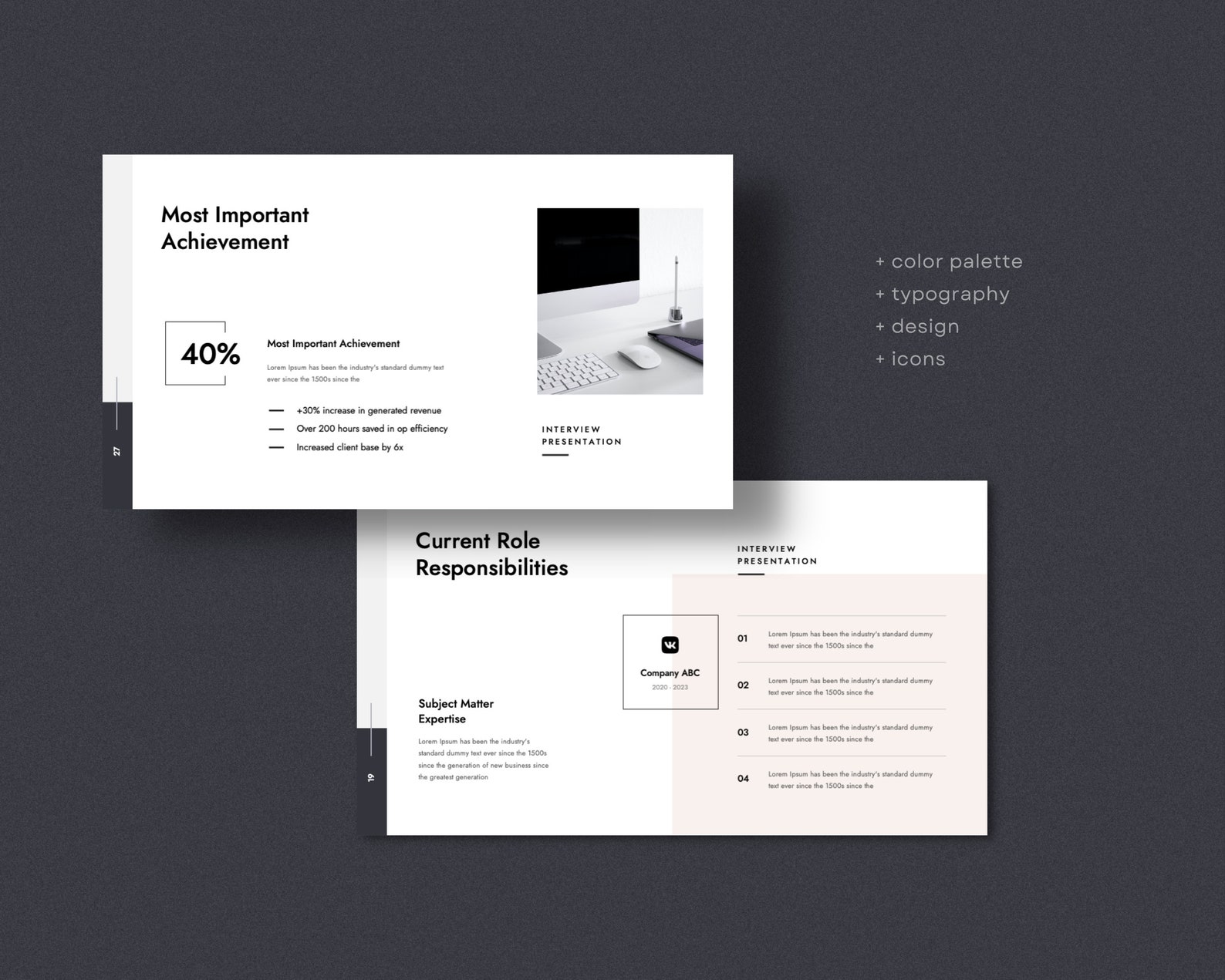 Minimalist Job Interview Powerpoint Template (beige Tint) | Career Resource PPT | Business Slide ...