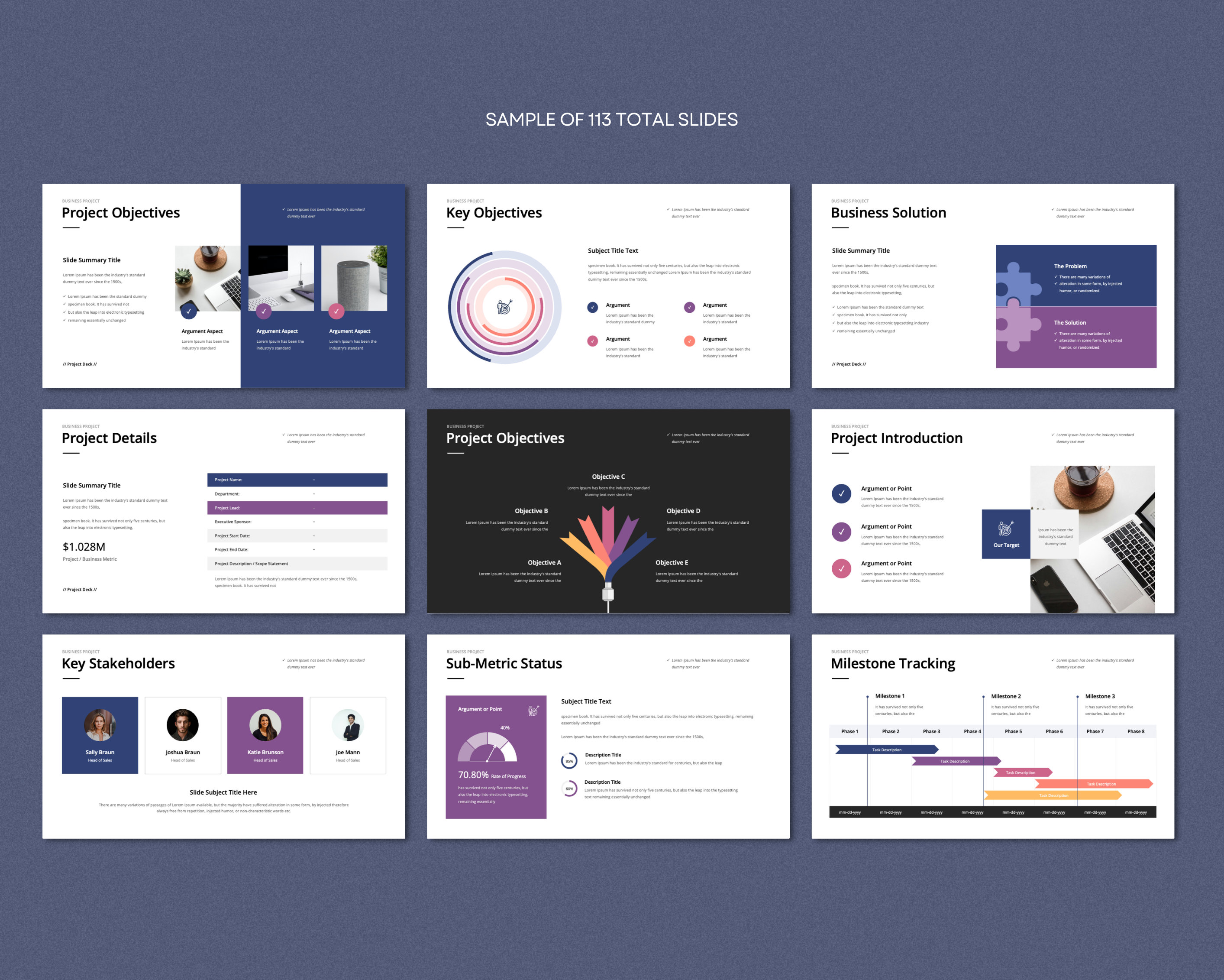 Project Kick-off & Status Report Deck | Project Management | Corporate ...