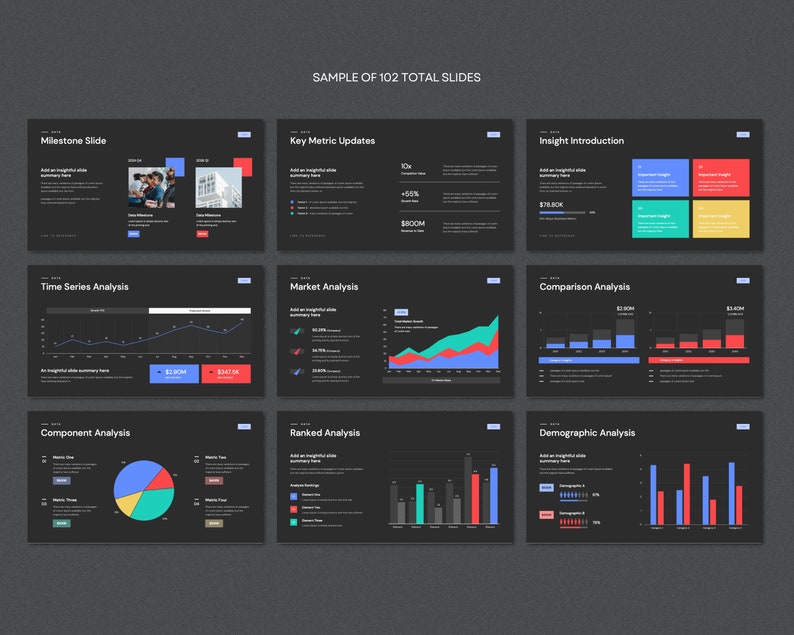 Data Analytics Powerpoint Template dark Mode Business Analysis Slide ...