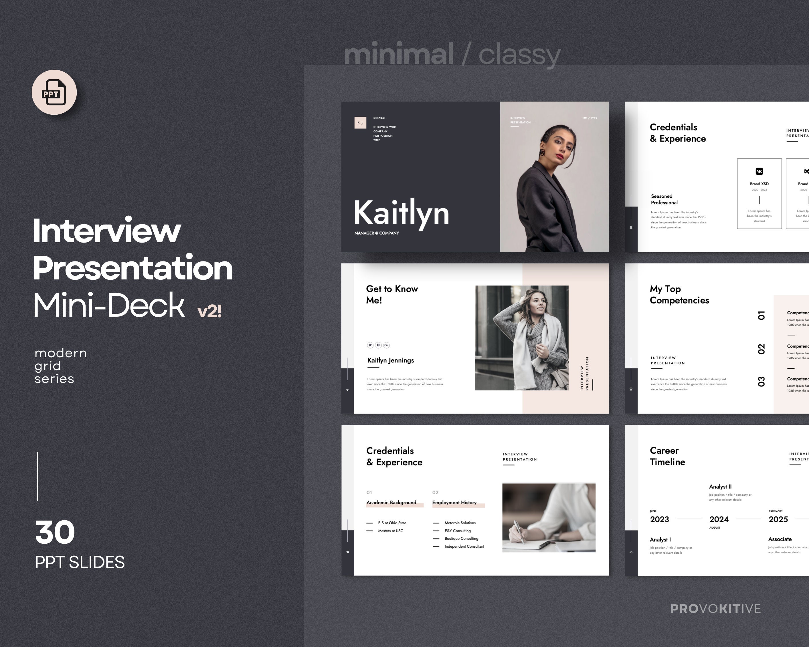 Minimalist Job Interview Powerpoint Template (beige Tint) | Career ...