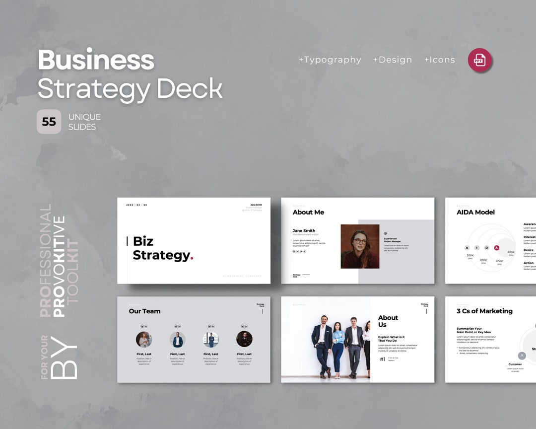 Business Strategy Powerpoint Template Essential Frameworks - Etsy