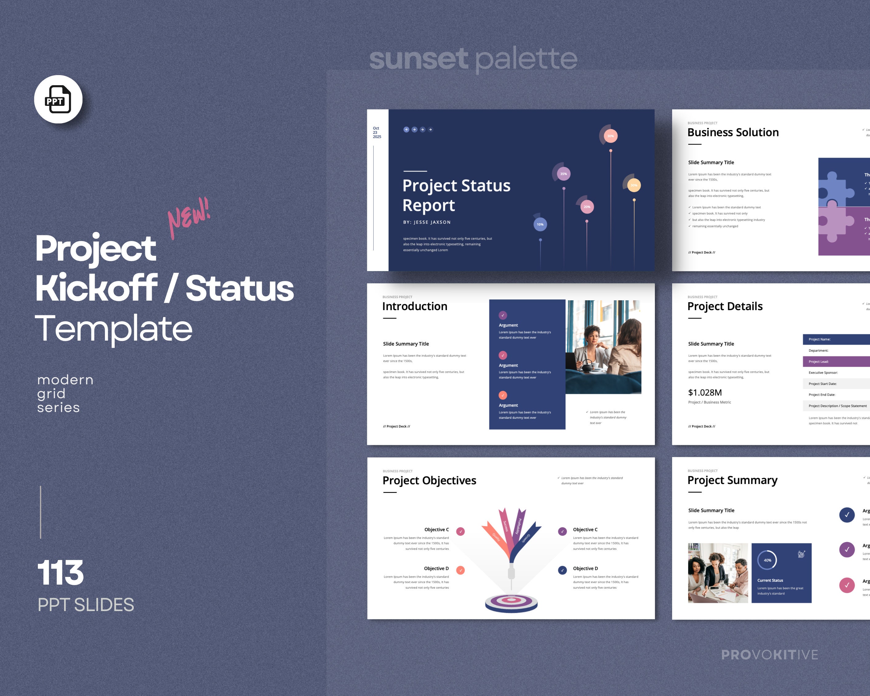 Project Kick-off & Status Report Deck | Project Management | Corporate ...