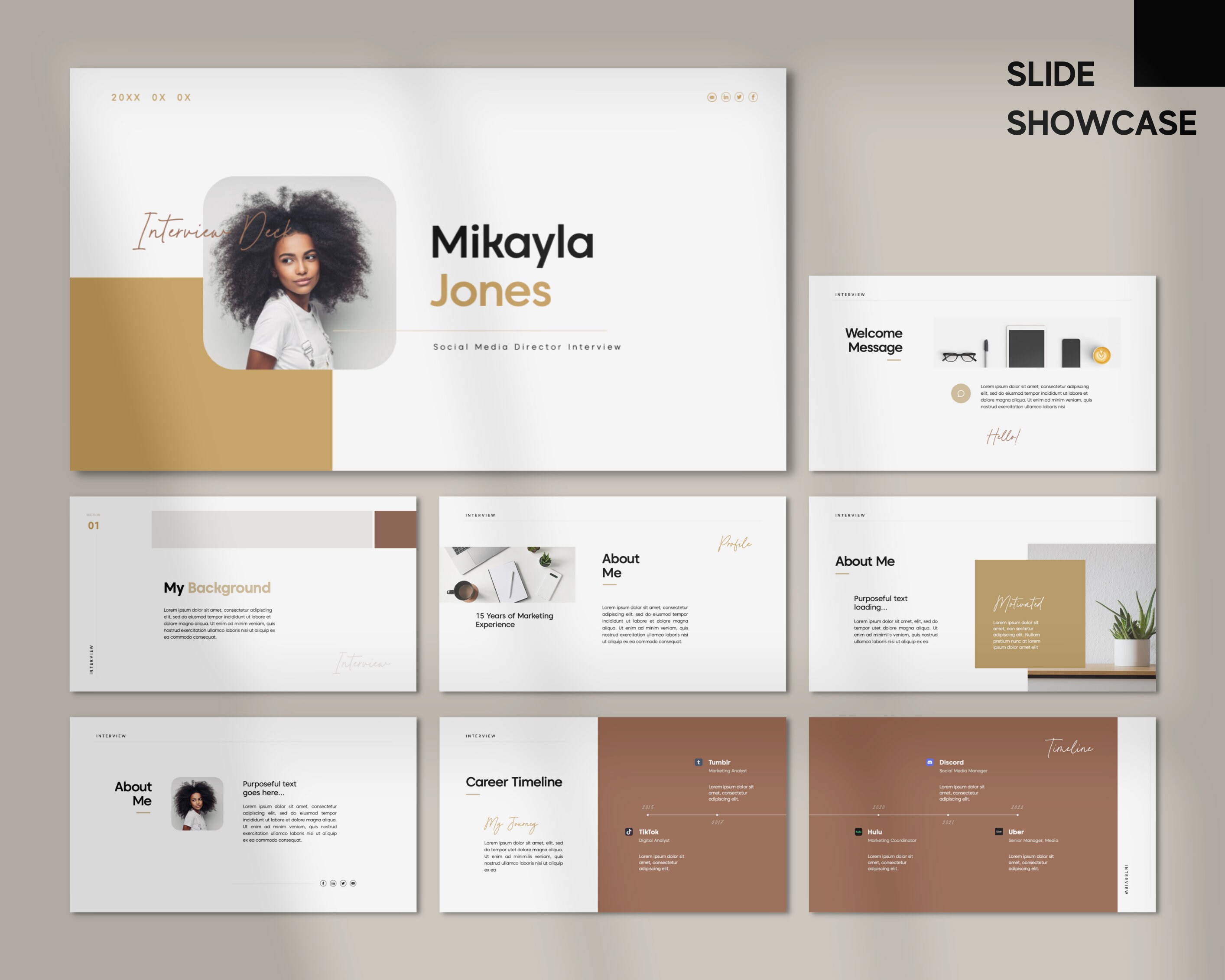 Job Interview Deck Powerpoint Template PPT Template Job Search Resource ...