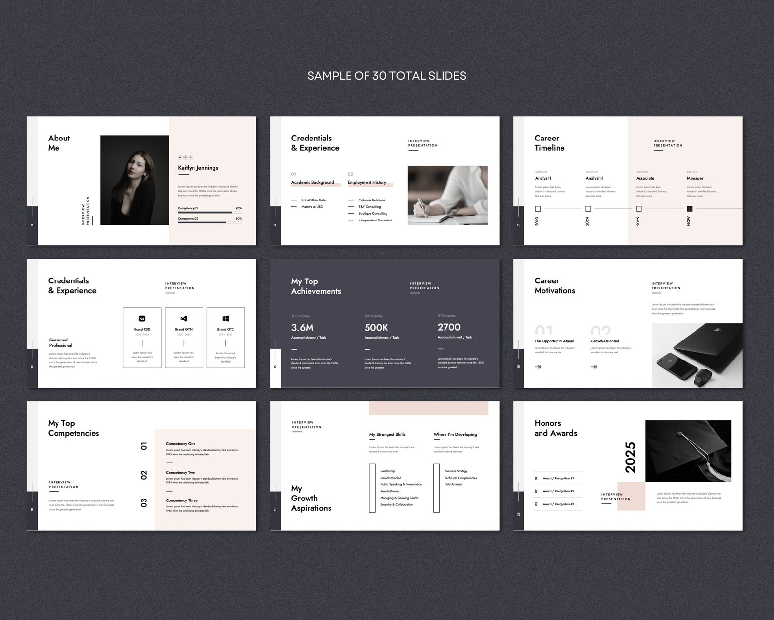 Minimalist Job Interview Powerpoint Template (beige Tint) | Career Resource PPT | Business Slide ...