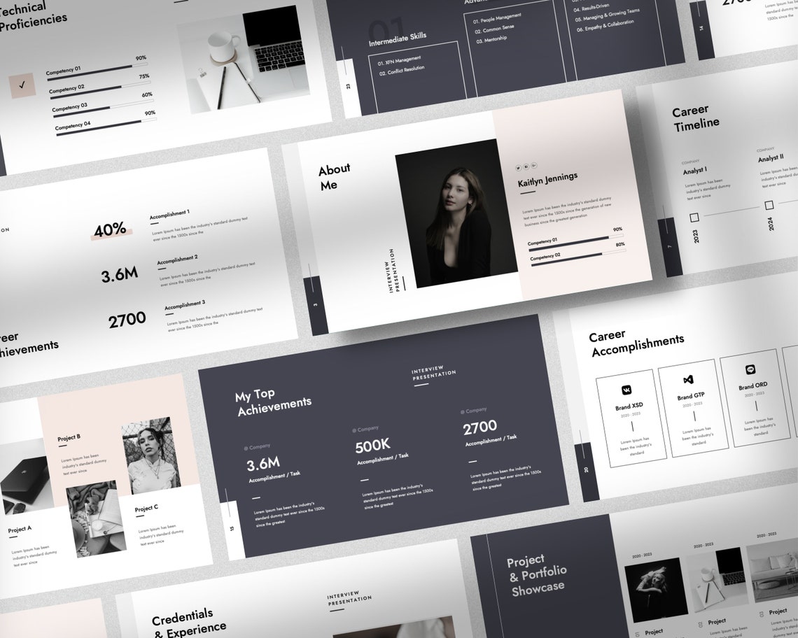 Minimalist Job Interview Powerpoint Template (beige Tint) | Career ...