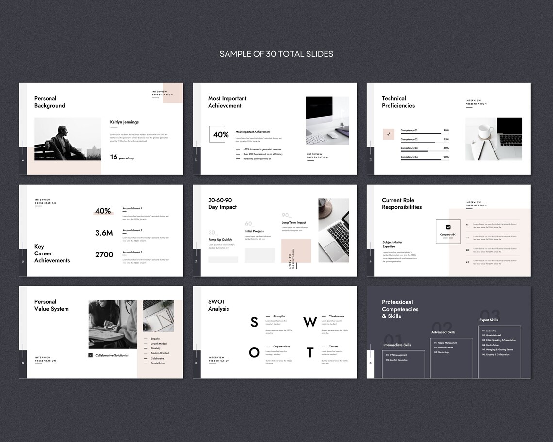 Minimalist Job Interview Powerpoint Template (beige Tint) | Career ...