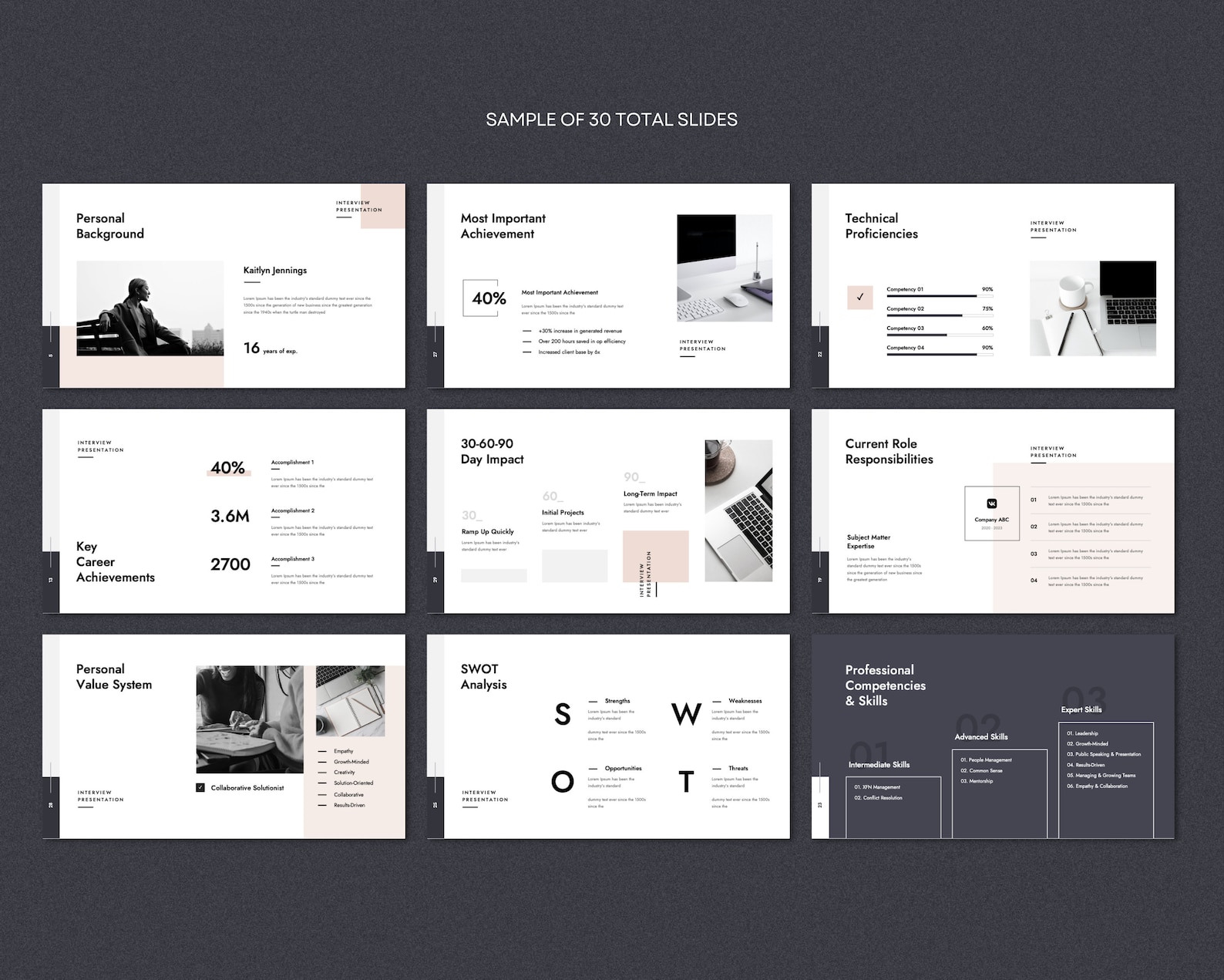 Minimalist Job Interview Powerpoint Template (beige Tint) | Career ...