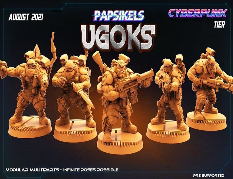 Papsikels Ugok Cyberpunk August 2021, 3D Miniatures Stl , Dnd Stl ...