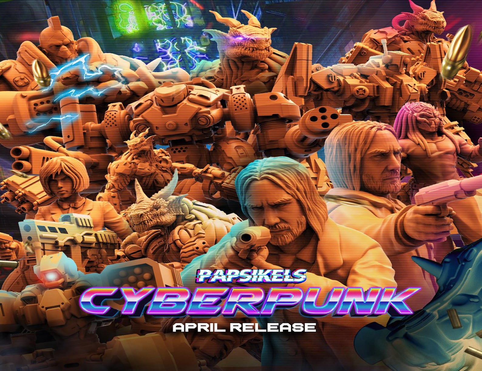 Papsikels Cyberpunk April 2023, 3D Miniatures Stl Files, Dnd Stl Files ...