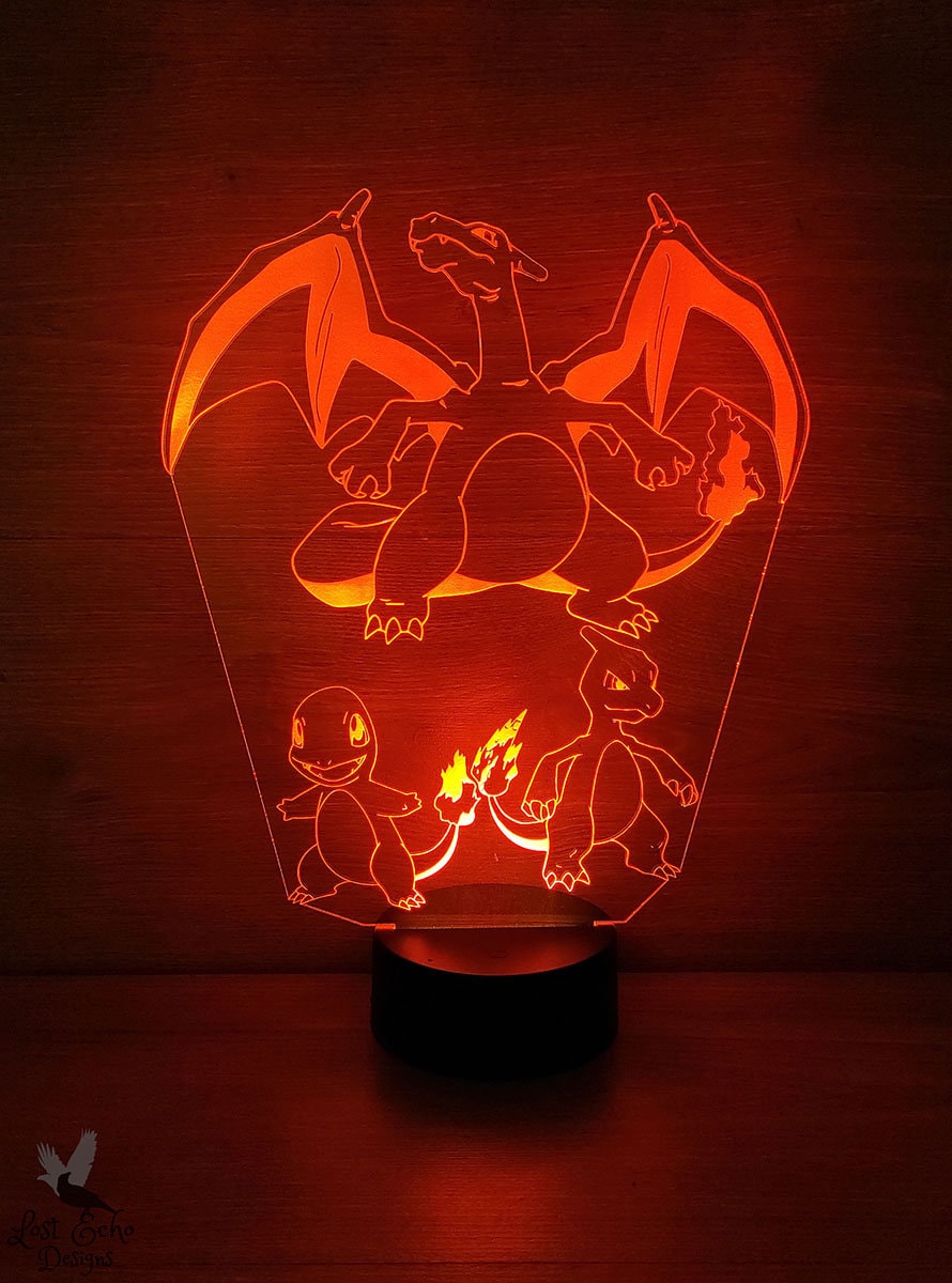 Charmander Charmeleon Charizard Evolutions Pokemon LED Lamp - Etsy