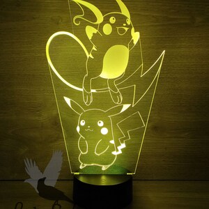Pikachu Raichu Evolutions Pokemon LED Lamp - Etsy