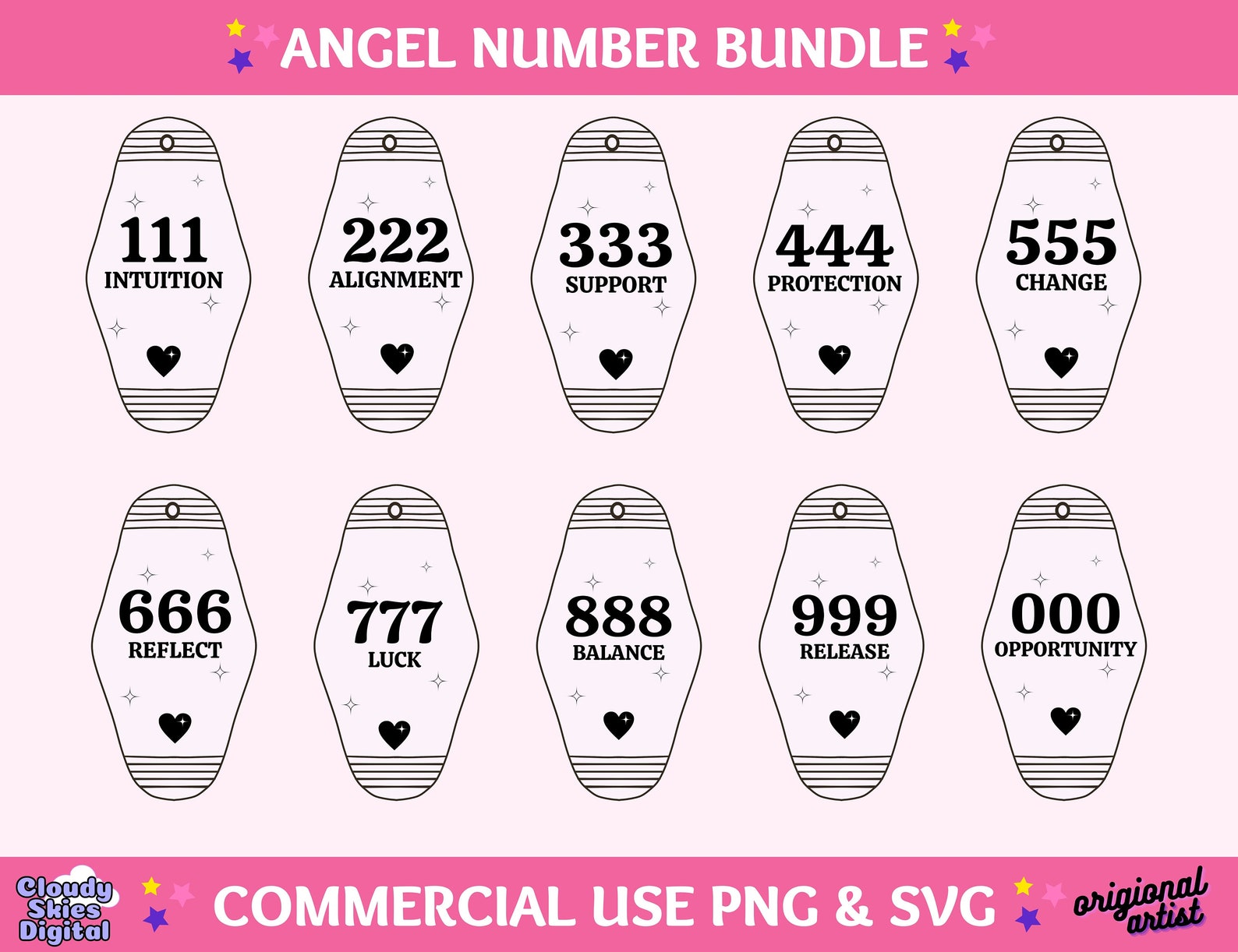 Angel Number Motel Keychain SVG Bundle, Motel Keychain Svg,hotel ...