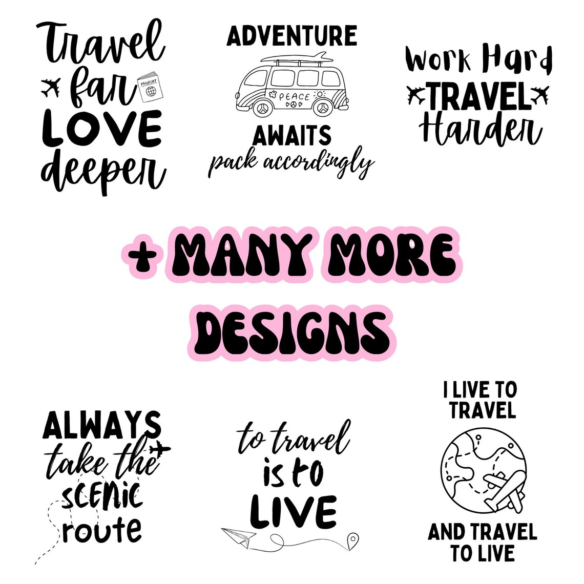 50 Travel SVG PNG Bundle, Travel Quotes SVG, Camping Svg, Adventure Svg ...