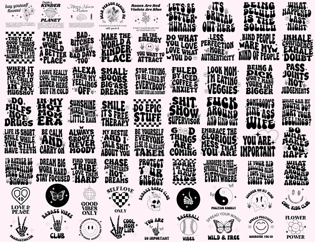 150 Groovy SVG Bundle, Cute Svg, Retro Svg, Boho Svg, Hippie Svg, Svg ...