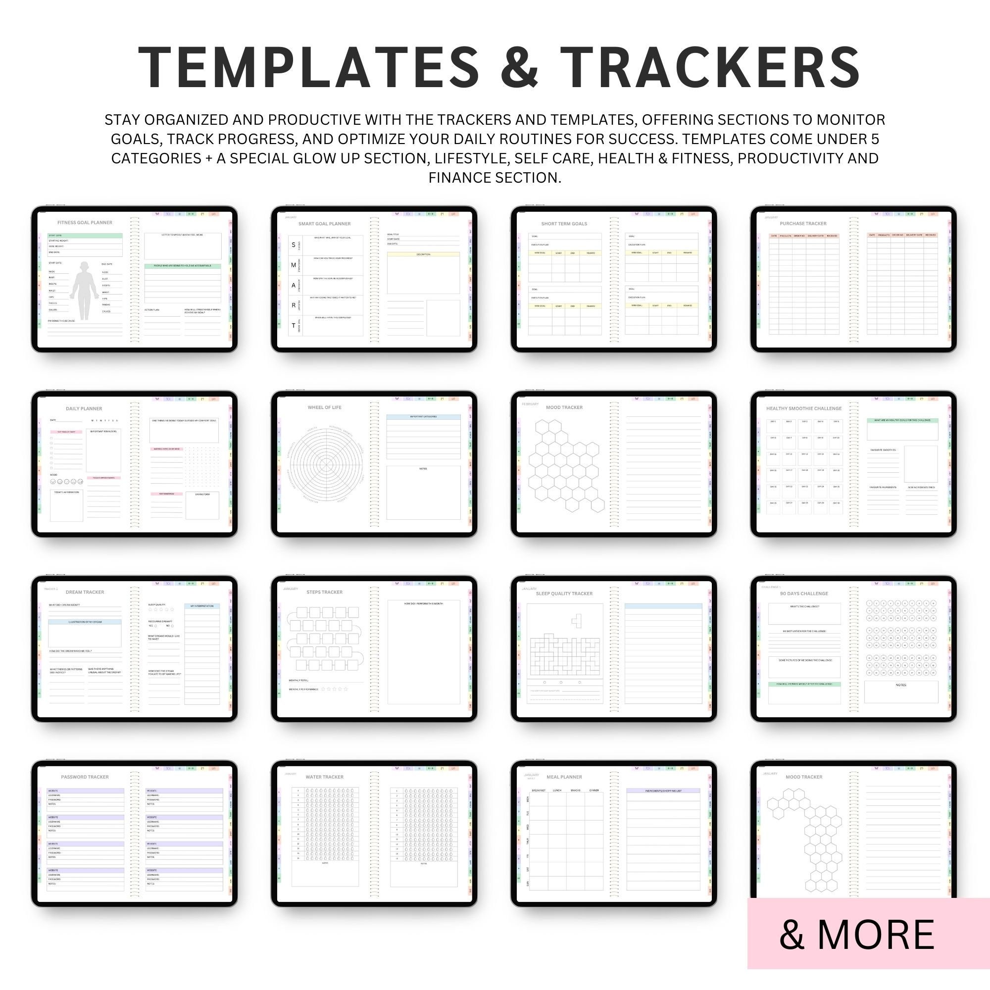 All-in-one Digital Planner 2024, 2025, Undated Digital Planner ...