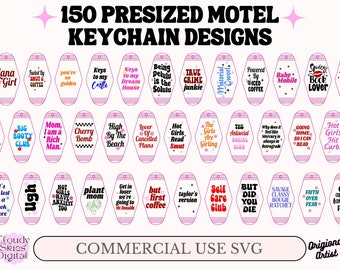 50 Motel Keychain SVG Bundle,motel Keychain Svg,hotel Keychain Svg,cut ...