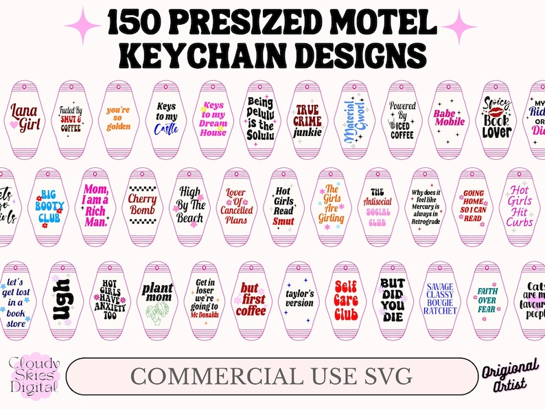 150 Motel Keychain Mega SVG Bundle,motel Keychain Svg,hotel Keychain ...