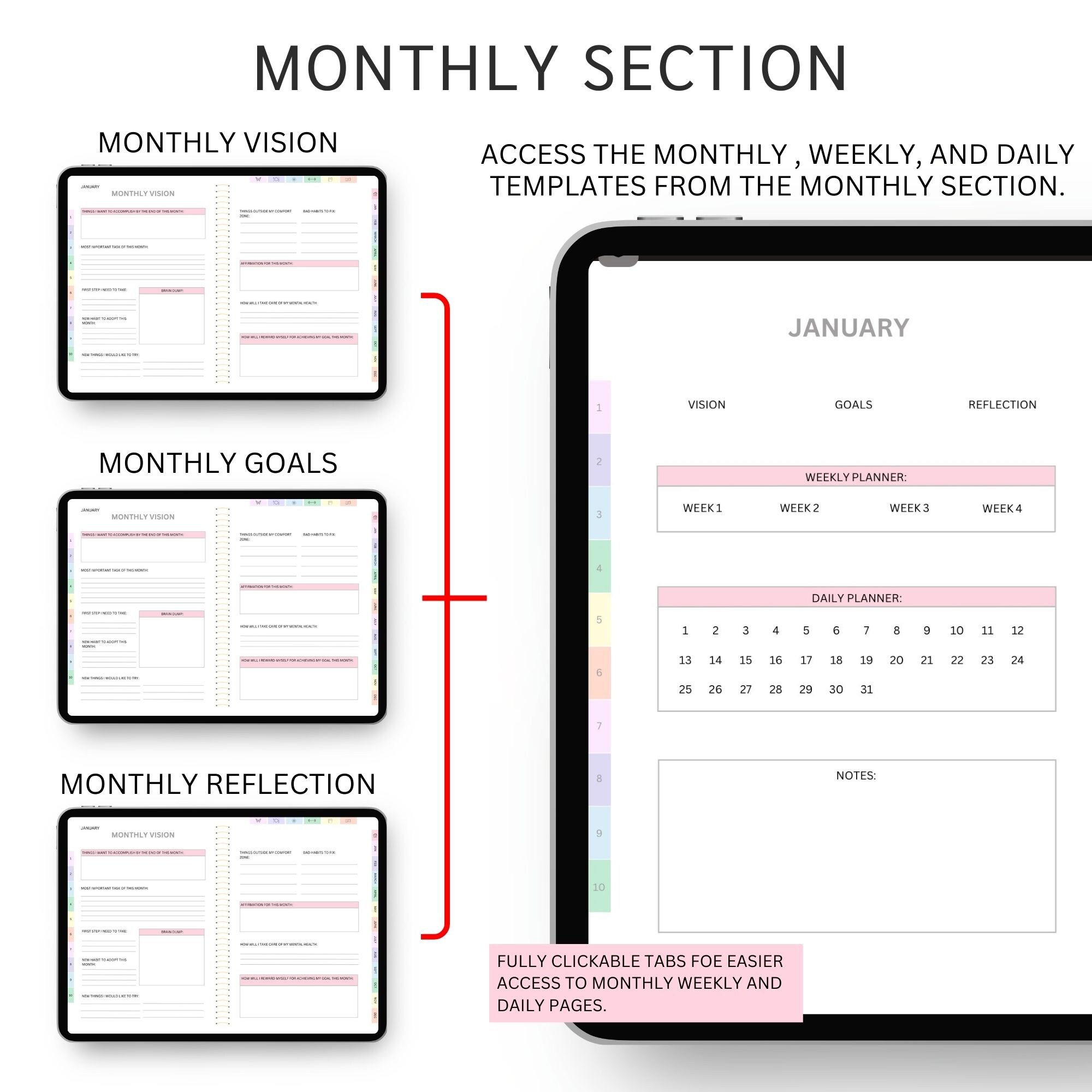 All-in-one Digital Planner 2024, 2025, Undated Digital Planner ...