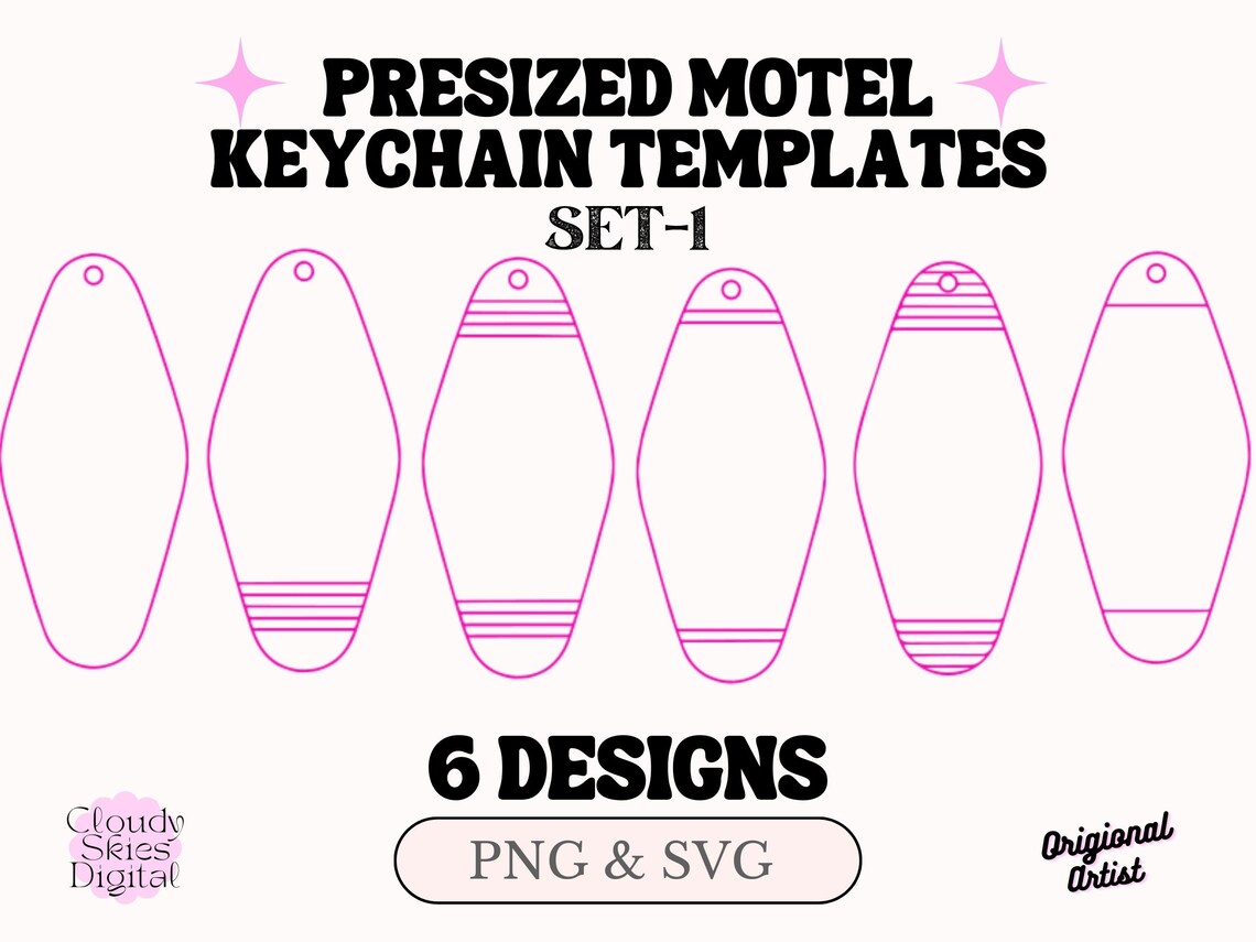 Motel Keychain Outline Template Svg Png, Motel Keychain Outline ...