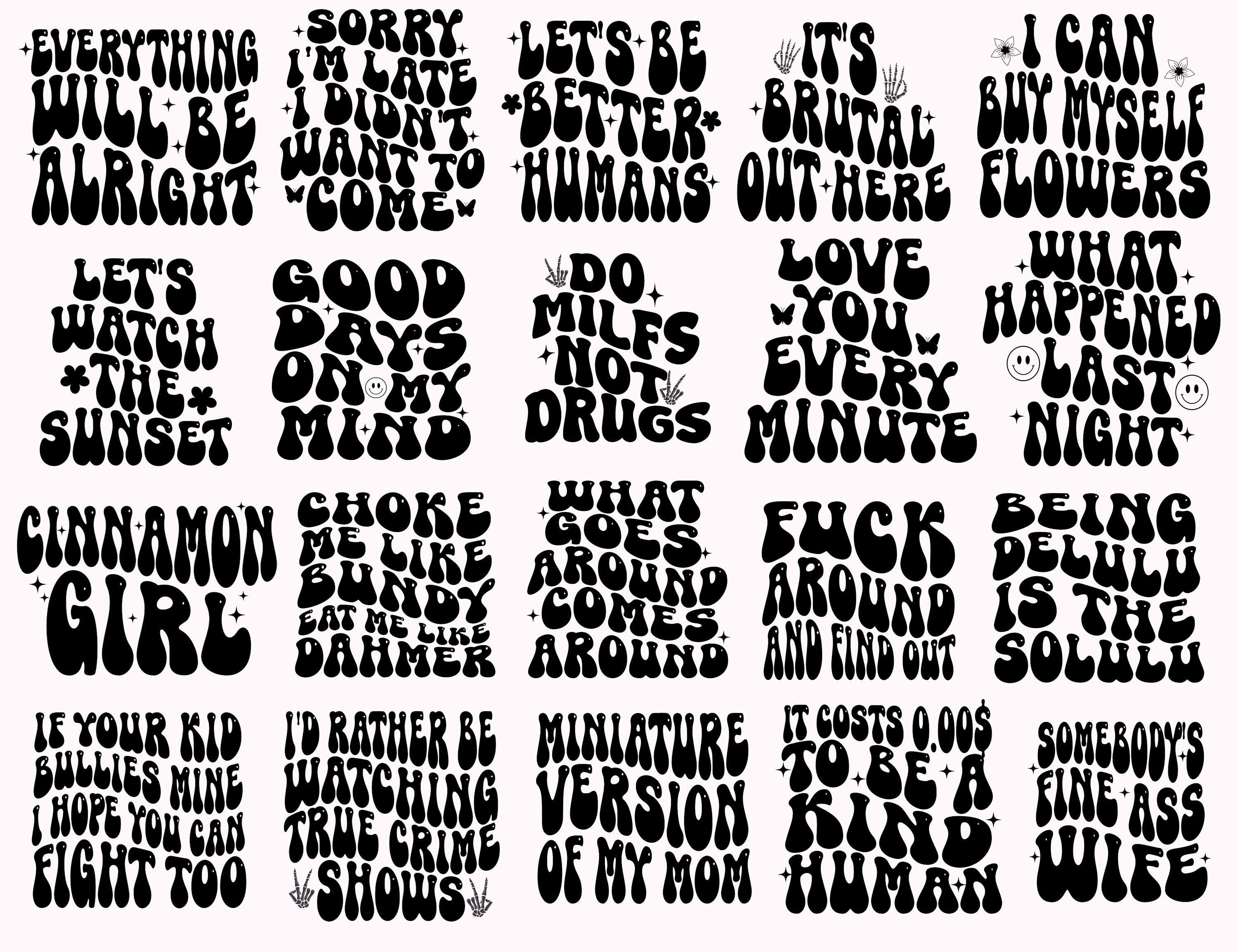 150 Groovy SVG Bundle, Cute Svg, Retro Svg, Boho Svg, Hippie Svg, Svg ...