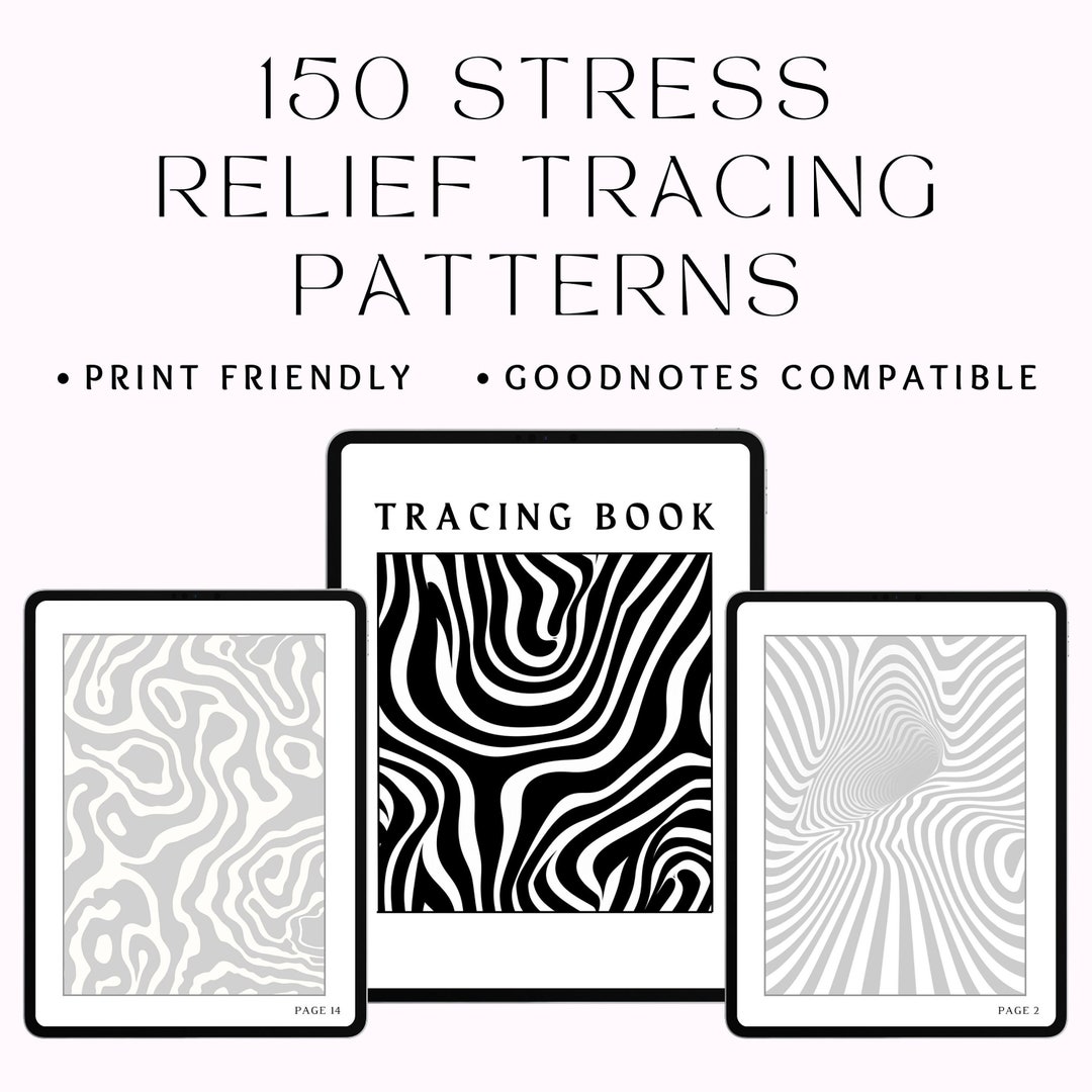 150 Stress Relief Tracing Patterns, Geometric/abstract Tracing Lines ...