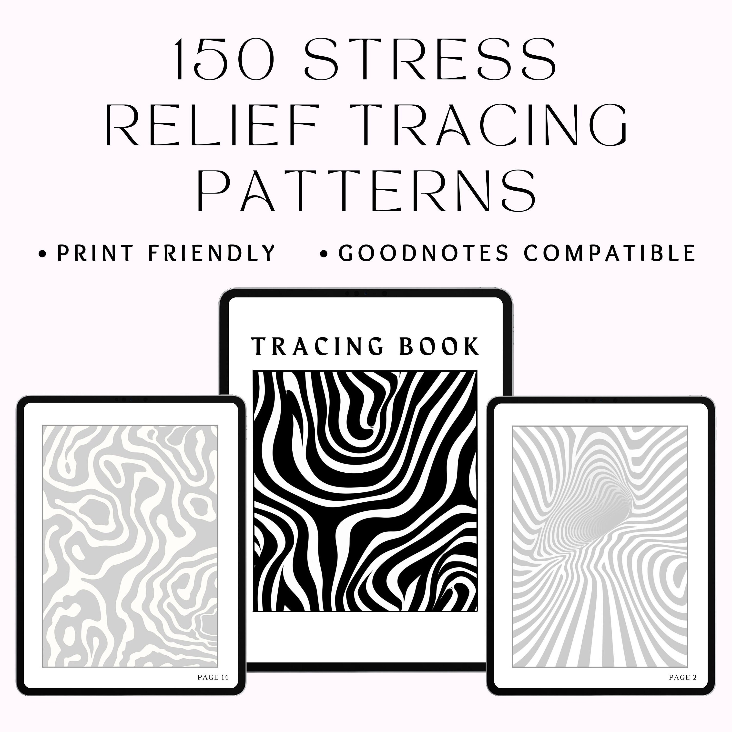 150 Stress Relief Tracing Patterns, Geometric/abstract Tracing Lines ...
