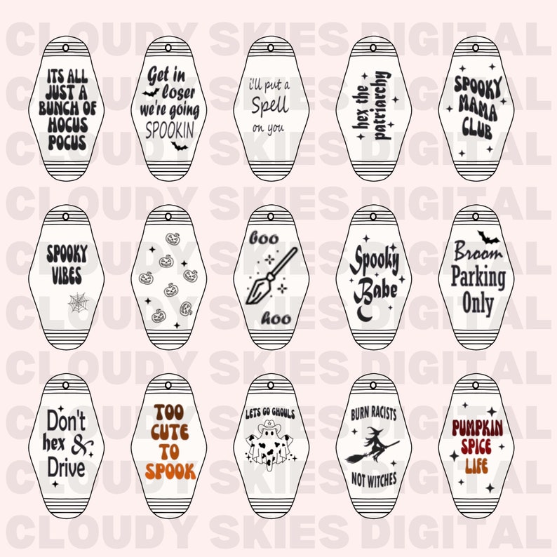 50 Halloween Motel Keychain SVG Bundle,motel Keychain Svg,hotel ...