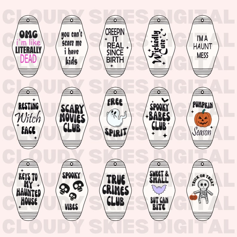 50 Halloween Motel Keychain SVG Bundle,motel Keychain Svg,hotel ...