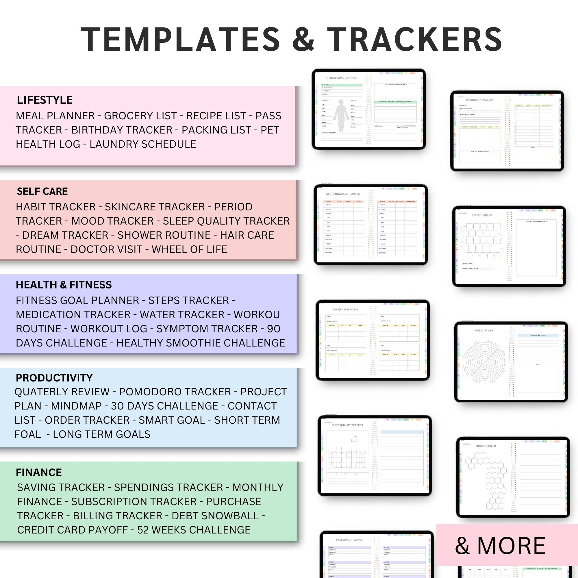 All-in-one Digital Planner 2024, 2025, Undated Digital Planner ...