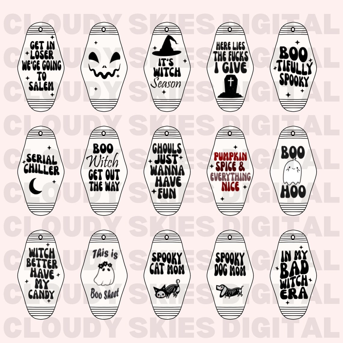 50 Halloween Motel Keychain SVG Bundle,motel Keychain Svg,hotel ...