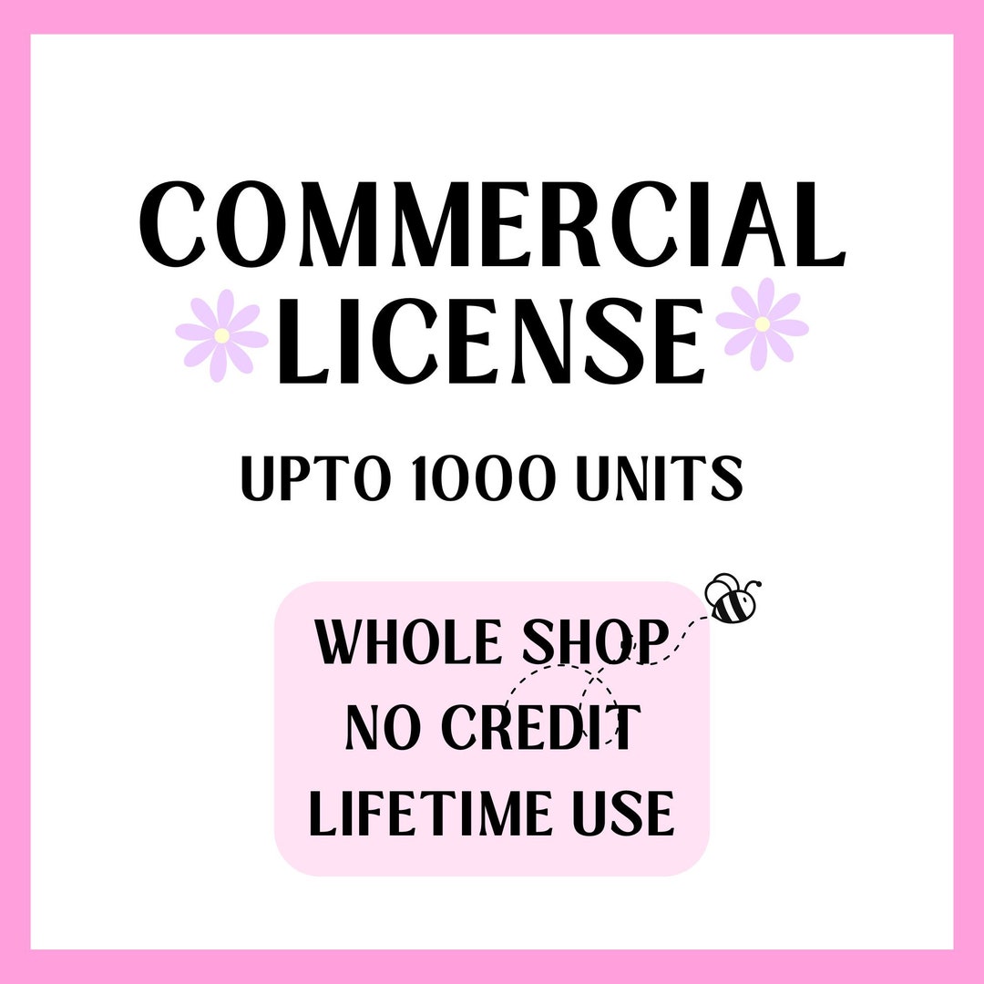 Commercial License up to 1000 Units - Etsy