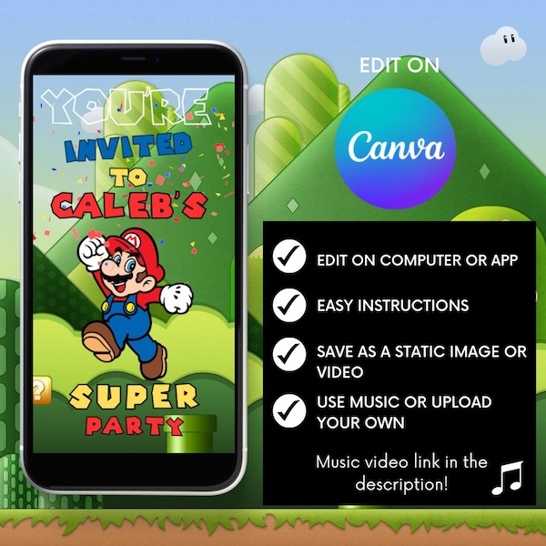 Nintendo Switch Invitation - Etsy