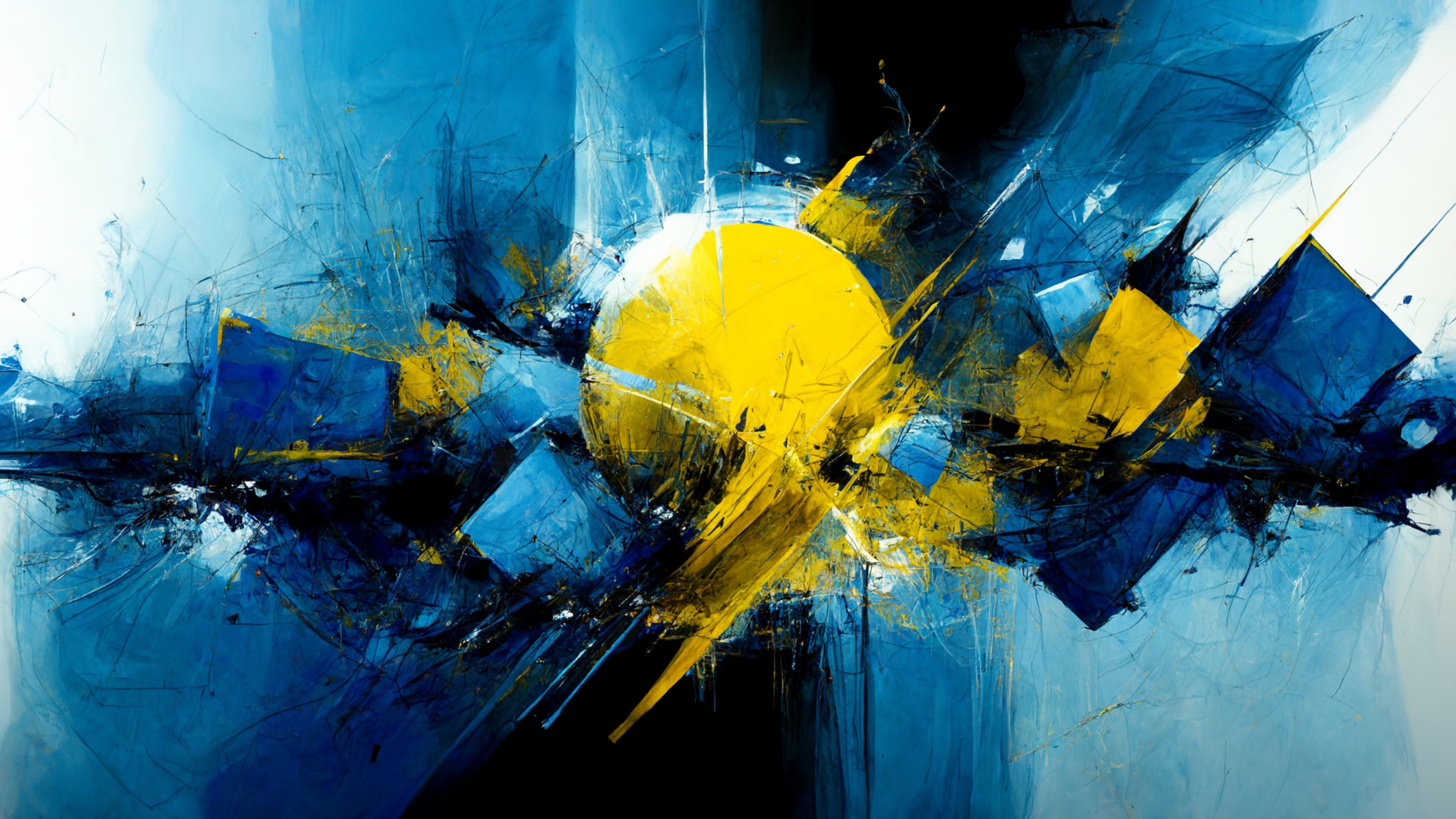Abstract Blue/ Yellow Art for Frametv - Etsy