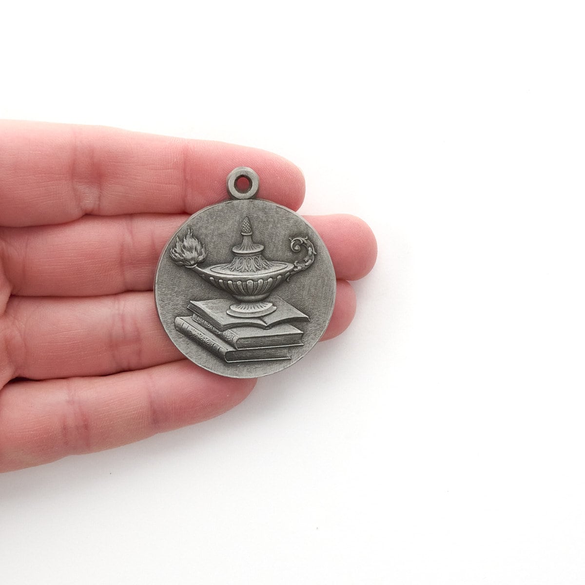 Lamp of Knowledge Medallion Medal Zinc Alloy 40mm Round - Etsy