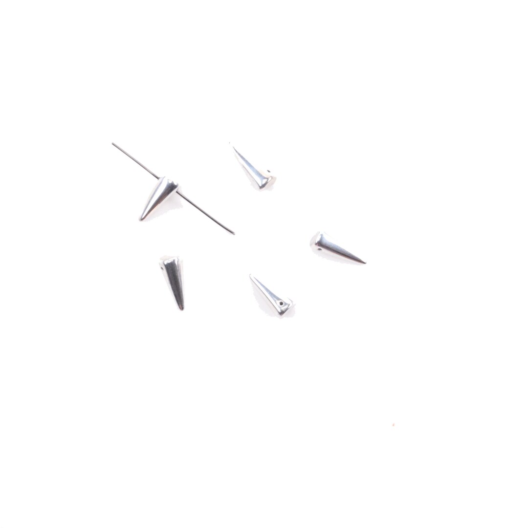 Silver Plated Glass Cone Spike Bead 16mm (5 Beads) - Etsy