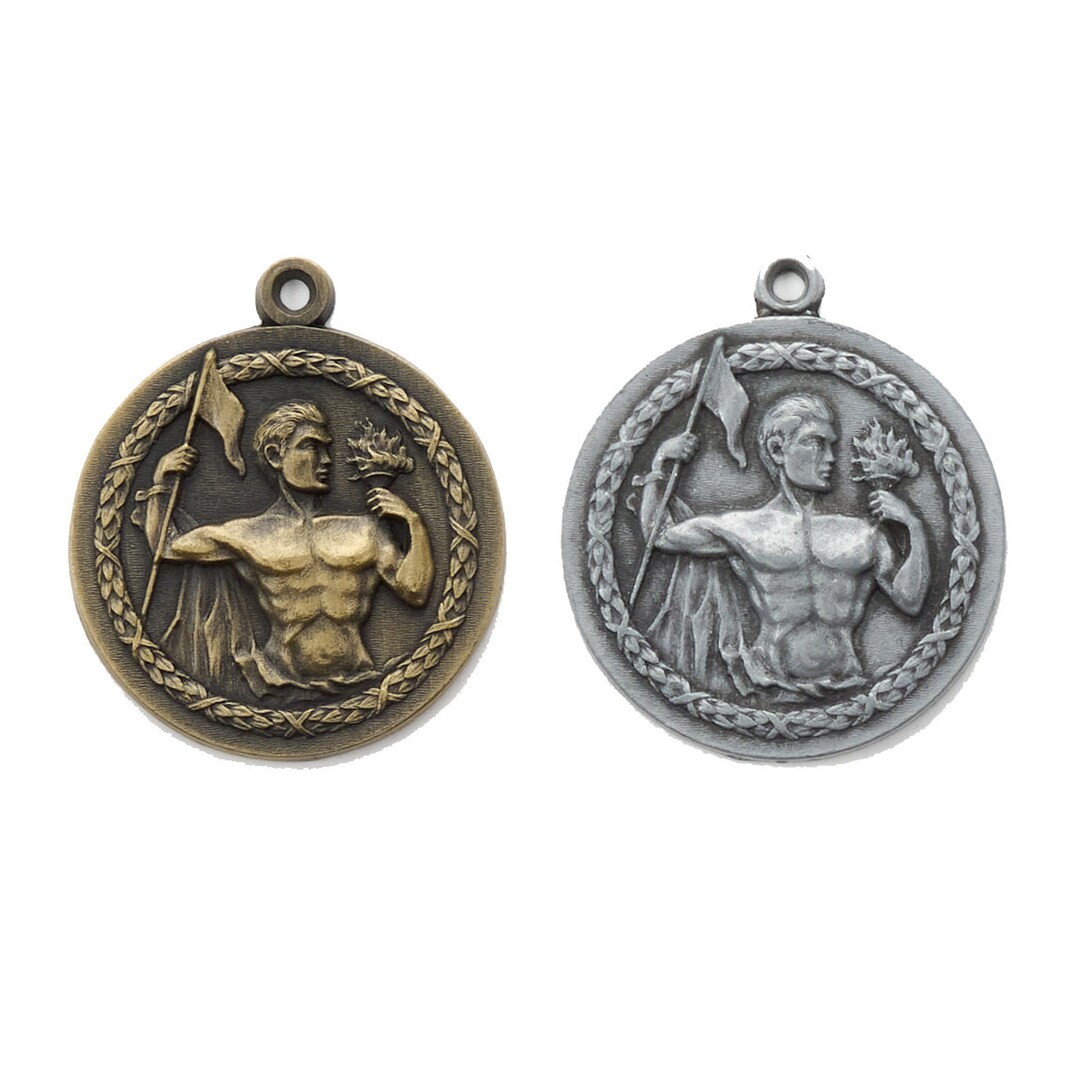 Prometheus, Relay Race, Pass the Torch, Olympic Flame Medallion Medal ...