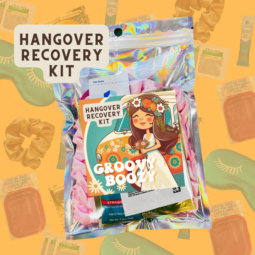 Bachelorette Party Favor Hangover Kit Dazed and Engaged Groovy and ...