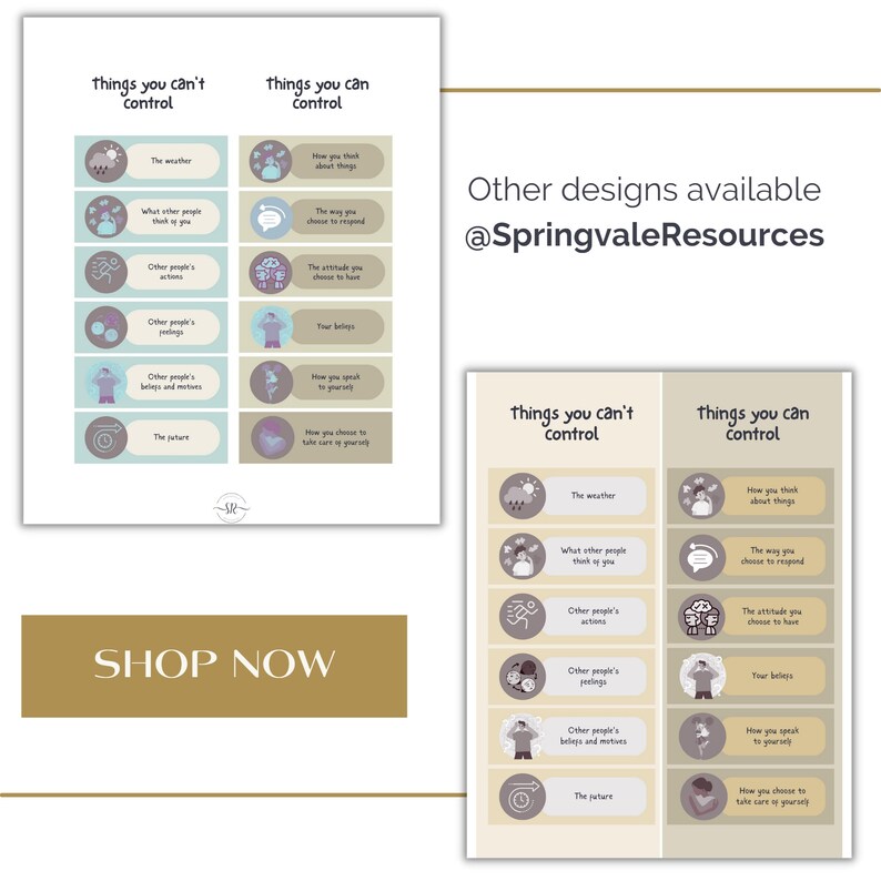 Things You Can and Cannot Control: Psychology Poster - Therapy Poster ...