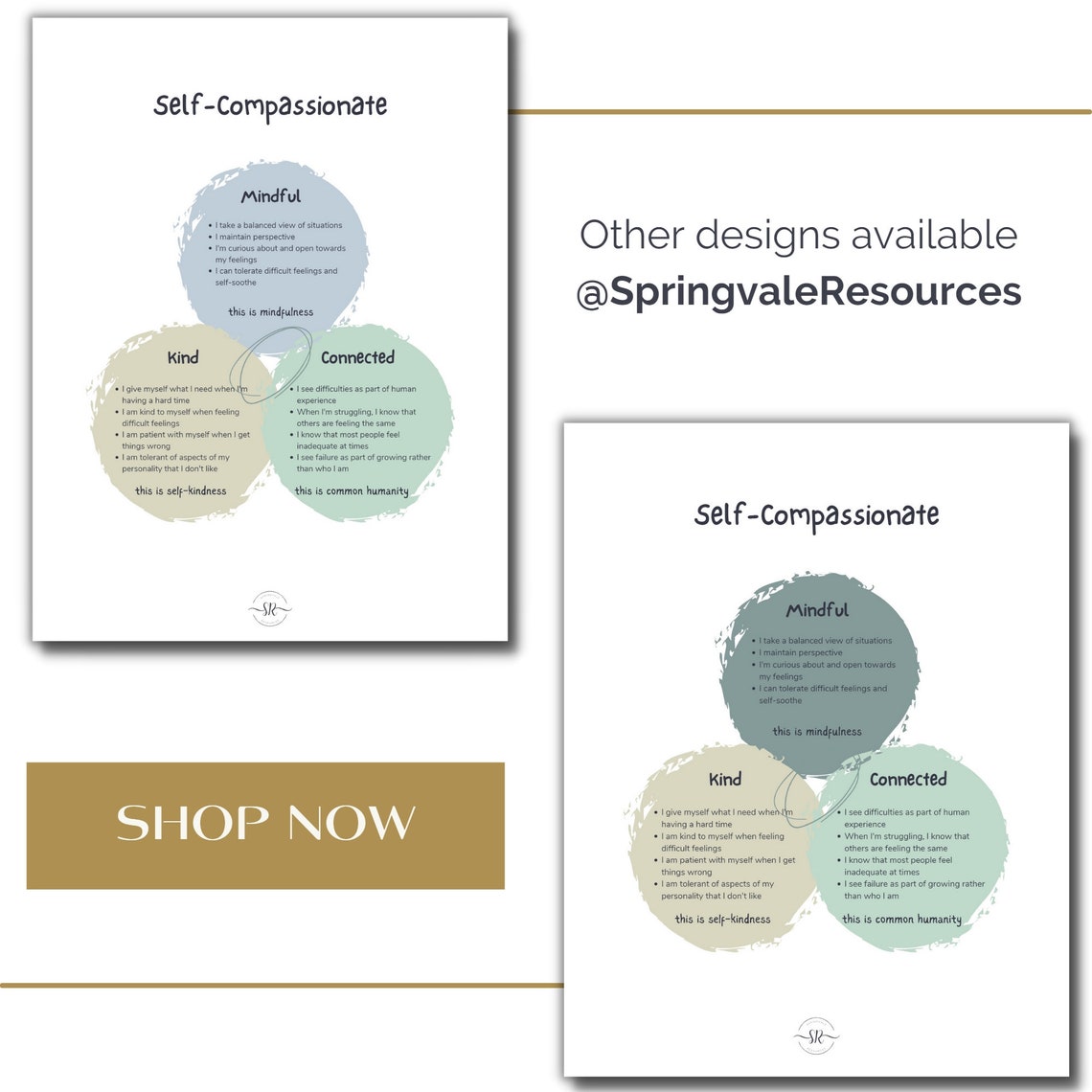 Self-compassionate: Self-compassion Poster - Therapy Poster - Mental ...