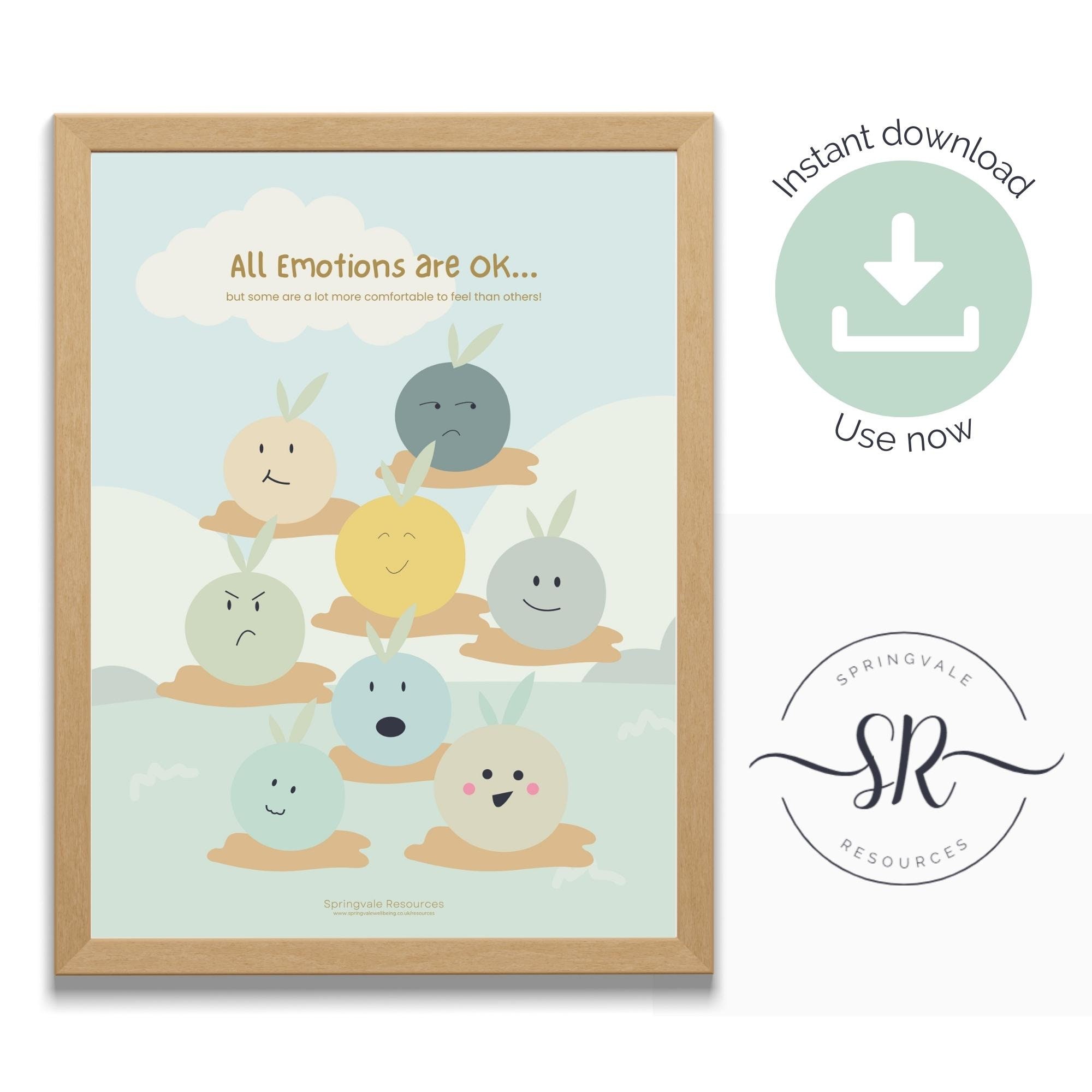 All Emotions Are OK Poster - Therapy Poster - Mental Health Poster ...