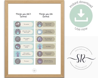 Things You Can and Cannot Control: Psychology Poster Therapy Poster ...